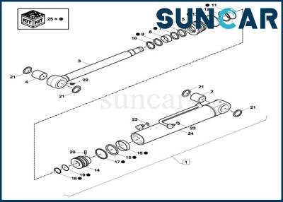 China XKCD-01397 Hydraulic Sealing Kit CASE Part CX26C XKCD01397 Boom Swing Cylinder Seal Kits for sale