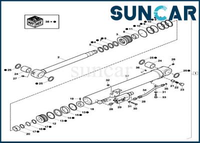 China XKCC01384 Dipper Repair CYL Seal Kit XKCC-01384 Case Parts CX37C Safety Valve Oil Seal Kit for sale