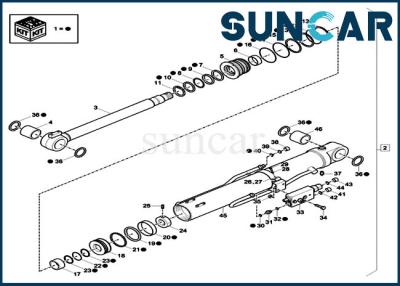 China XKCD-03336 Excavator Boom Seal Kit XKCD03336 CASE CX60C CX57C Cylinder Replacement Service Kit for sale