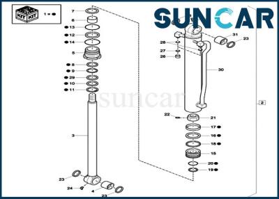 China Bucket Seal Kit XKCD-03080 CASE CX57C XKCD03080 Hydraulic Cylinder Repair Oil Seal Kit for sale
