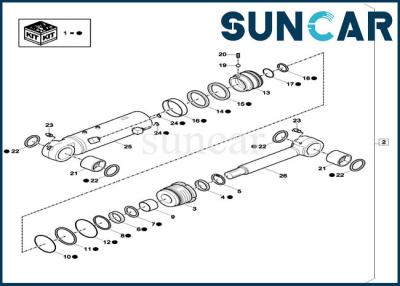 China CX57C CX60C Case XKCC-00040 XKCC00040 Dozer Blade Replacement Seal kit Cylinder Repair Kit for sale
