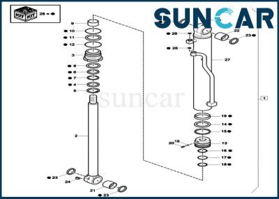 China XKCC-01002 XKCC01002 Boom Swing Oil Seal Kit CASE CX60C Excavator Replacement Cylinder Kit for sale