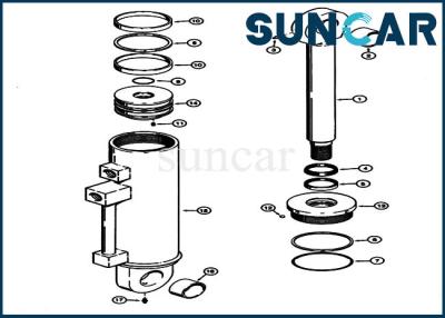 China S301442 Auxiliary Cylinder Seal Kit Case Hydraulic Service Kit For Wheel Loader 621 621B 721 Models for sale