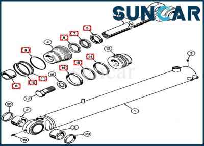 China 358013A1 Bucket Cylinder Replacement Seal Kit 521D Case Wheel Loader Sealing Kit for sale