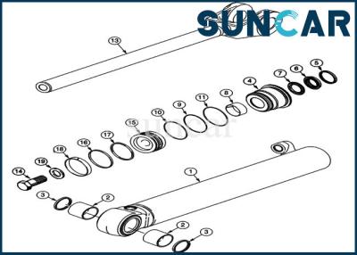 China 1542879C1 Case Seal Kit 63.5MM Rod 521D 521E Wheel Loader Lift Cylinder Repair Sealing Kit for sale