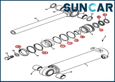 China 87495411 Bucket Tilt Repair Seal Kit For 721E 721F 721G Loader Case Service Replacement Cylinder Kit for sale