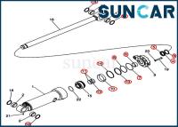 China Tilt Hydraulic Repair Kit 87529743 Bucket Cylinder Oil Seal Kit Fits 921F 821E Wheel Loader Case for sale