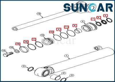 China 360979A1 Case Lift Cylinder Seal Kit Heavy Equipment 521D 521F 521E Loader Hydraulic Repair Kits for sale