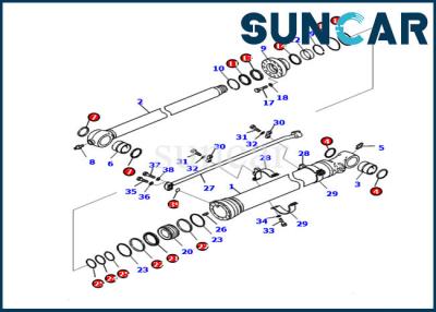 China Komatsu 721-98-00270 Bucket Cylinder Seal Repair Kit For Excavator PC240LC-11 PC220-8M0 Service Parts for sale