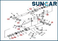 China 707-98-36210 Bucket Cylinder Seal Kit PC120-5C PC200-5C Custom SpeC.A.Tion Komatsu Service Kit for sale