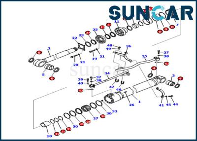 China PC200-8M0 Komatsu 707-99-47060 Boom Seal Repair Kit 7079947060 Excavator Hydraulic Cylinder Kits for sale