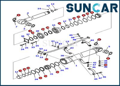 China PC200-8M0 707-99-50410 Komatsu Sealing Kit Excavator Arm Cylinder Replacement Service Kit for sale