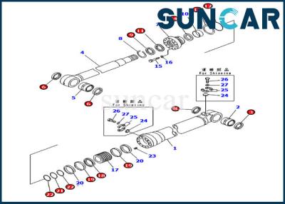 China Service Kit 707-99-68730 Boom Adjust Cylinder Seal Kit Fits Komatsu PC228USLC-8 PC210LC-7K Model Parts for sale