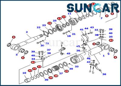 China Boom Replacement Service Kit 707-99-46410 Repair Kit Hydraulic Cylinder Komatsu PC200-8 7079946410 for sale