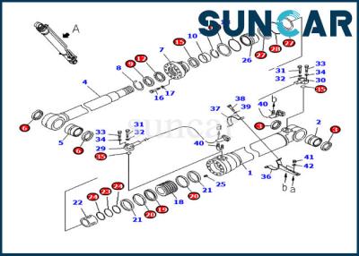 China 707-98-47710 Boom Service Kit 90MM Rod 130MM Bore Komatsu PC200LC-8 PC200LC-8E0 Cylinder Seal Kit for sale
