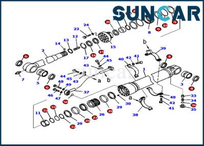 China PC238USLC-11 PC210LC-10 Excavator 707-99-50520 Komatsu Arm Cylinder Service Kit Replacement Kit for sale