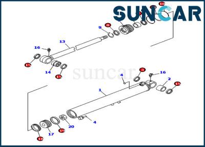 China Ladder Sealing Kit 7079829640 Boom Swing Cylinder Seal Kit For PC2000-8 PC50MR-2 Komatsu 707-98-29640 for sale