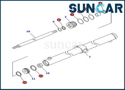 China 707-98-12590 7079812590 Slide CAB Cylinder Seal Kit For Komatsu PC120SC-6 PC200SC-7-M1 for sale