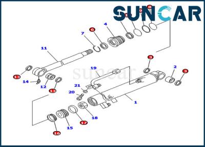 China 707-98-12280 7079812280 Bucket Cylinder Seal Repair Kit For PC20MR-1 PC20R-8 Komatsu Inner Parts for sale