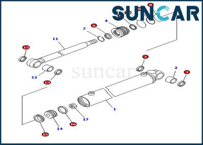 China Swing Cylinder Seal Kit 707-98-14740 Excavator Service Kit For Komatsu PC20MR-1 PC20MRX-1 PC20R-8 for sale