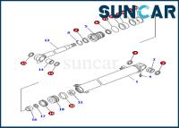 China Komatsu Inner Parts 707-98-14760 Boom Seal Kit Models PC20MR-1 PC20MRX-1 Cylinder Repair Kit for sale