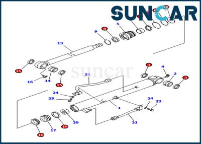 China 707-98-14830 7079814830 Bucket Cylinder Seal Kit For Komatsu Inner Parts PC20R-8 PC38UU-3 for sale