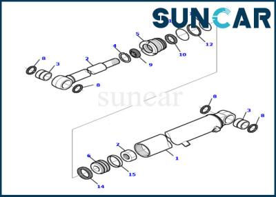China 878000516 Boom/ Arm Cylinder Repair Seal Kit Model PC20R-8 Komatsu Excavator Sealing Kit for sale