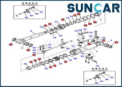 China 707-99-48740 7079948740 Hydraulic Seal Repair Kit Fits Komatsu PC210LC-10 Cylinder 90MM Rod 130MM Bore for sale