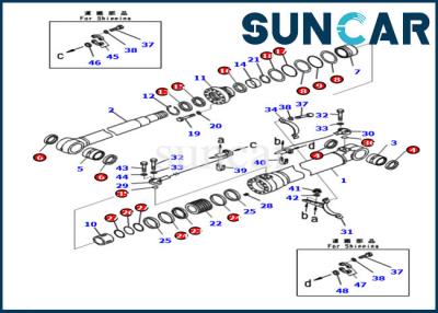 China PC210LC-11 HB215LC-3 721-98-00860 Komatsu Boom Cylinder Service Kit Excavator Seal Kit for sale