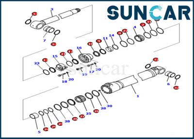 China 721-98-00160 Boom Seal Kit Hydraulic Cylinder For PC210I-10 PC210LCI-10 Models Komatsu Excavator for sale