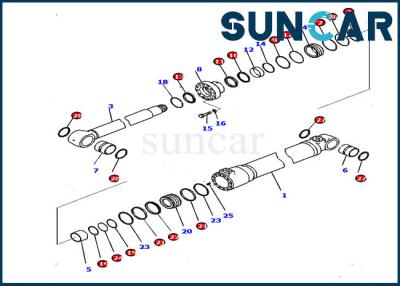 China 707-99-47070 Boom Cylinder Service Kit Fits Komatsu HB215LC-2 PC210LCI-10 Excavator Repair Parts for sale