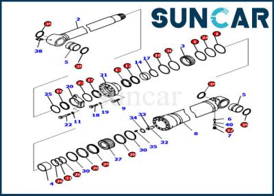 China Arm Repair Kit 721-98-00170 7219800170 PC210I-10 PC210LCI-10 Komatsu Cylinder Seal Kit for sale