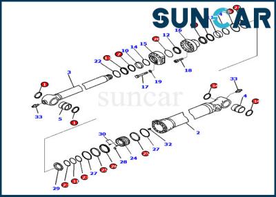 China Komatsu Seal Kit 721-98-00180 Bucket Cylinder Sealing Kit Fits PC210LCI-10 PC210LCI-11 Excavator for sale