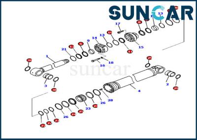 China 721-98-02460 Boom Service Kit Hydraulic Cylinder Fits For PC210LCI-11 Komatsu Heavy Equipment for sale