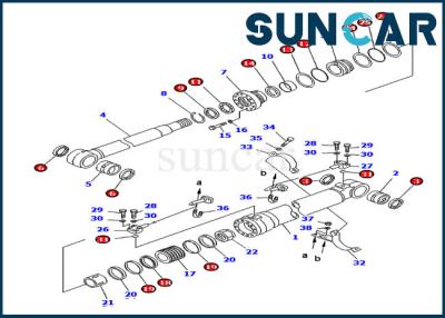 China Boom Seal Kit Hydraulic Cylinder 707-99-58260 Fits Komatsu Heavy Equipment PC220-6 PC250LC-6L for sale