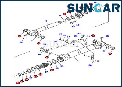 China Wear Resistance Bucket Service Kit 707-99-58320 PC220-6 PC220LC-6Z Komatsu Cylinder Seal Kit for sale