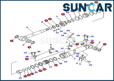 China 707-99-58310 Boom Lift Sealing Kit PC220-6 PC250-6 7079958310 Komatsu Hydraulic Cylinder Repair Kits for sale