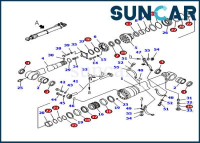 China Excavator Service Kit 707-99-59381 Arm Repair Seal Kit For PC220-7 Overseas Version Komatsu for sale