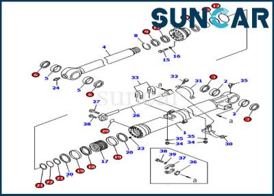 China 707-99-58060 Bucket Seal Repair Kit For Overseas Version PC220LC-7 PC270-7 Komatsu Cylinder Kits for sale