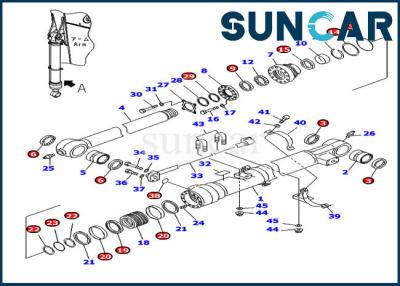 China 707-99-47851 PC220-7 PC220LC-7 Komatsu Bucket Cylinder Service Kit OEM Replacement Seal Kit for sale
