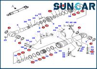 China Komatsu Arm Cylinder Seal Kit 707-98-58240 7079858240 For PC220LC-8 PC240LC-8K Excavator Sealing Parts for sale