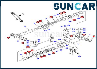 China PC220-8 PC220LC-8 Komatsu Service Kit 707-98-47730 Hydraulic Boom Cylinder Oil Seal Repair Kits for sale
