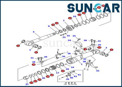 China 707-00-50620 Service Kit Boom Cylinder Seal Kit For Komatsu Excavator PC220LC-7L PC240LC-7K for sale