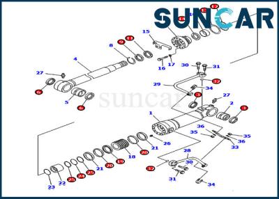 China Komatsu 707-99-58390 Blade Cylinder Sealing Kit Fits PC228US-3 PC228USLC-3 Overseas Version Excavator for sale