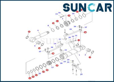 China PC228USLC-3S PC228US-3-AA Komatsu 707-99-47780 Boom Cylinder Seal Kit Hydraulic Replacement Kits for sale