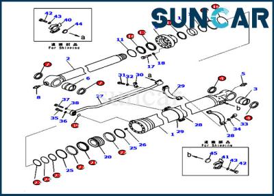 China PC290LC-11 PC290LL-11 721-98-00440 Komatsu Bucket Seal Kit 7219800440 Excavator Cylinder Sealing Kit for sale