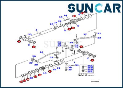 China 707-99-57280 7079957280 Arm Cylinder Repair Seal Kit For Komatsu Excavator PC228UU-1 for sale