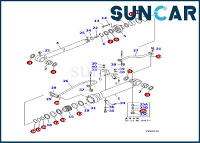 China Excavator Arm Seal Kit 707-99-57260 PC228UU-1 Komatsu Repair Kit Hydraulic Cylinder for sale