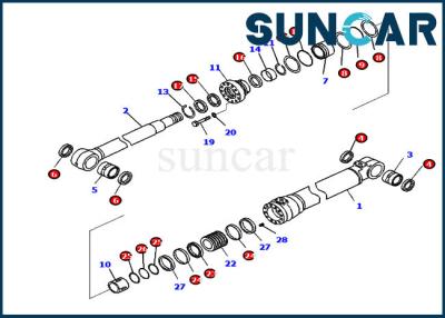 China 721-98-00400 Boom Cylinder Seal Repair Kit For PC290LC-11 PC290NLC-11 Komatsu Model Equipment for sale