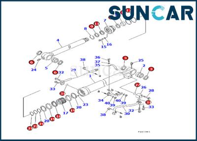 China 707-98-14580 Boom Cylinder Replacement Seal Kit Komatsu Fits PC22MR-3 PC26MR-3 PC20MR-3 for sale